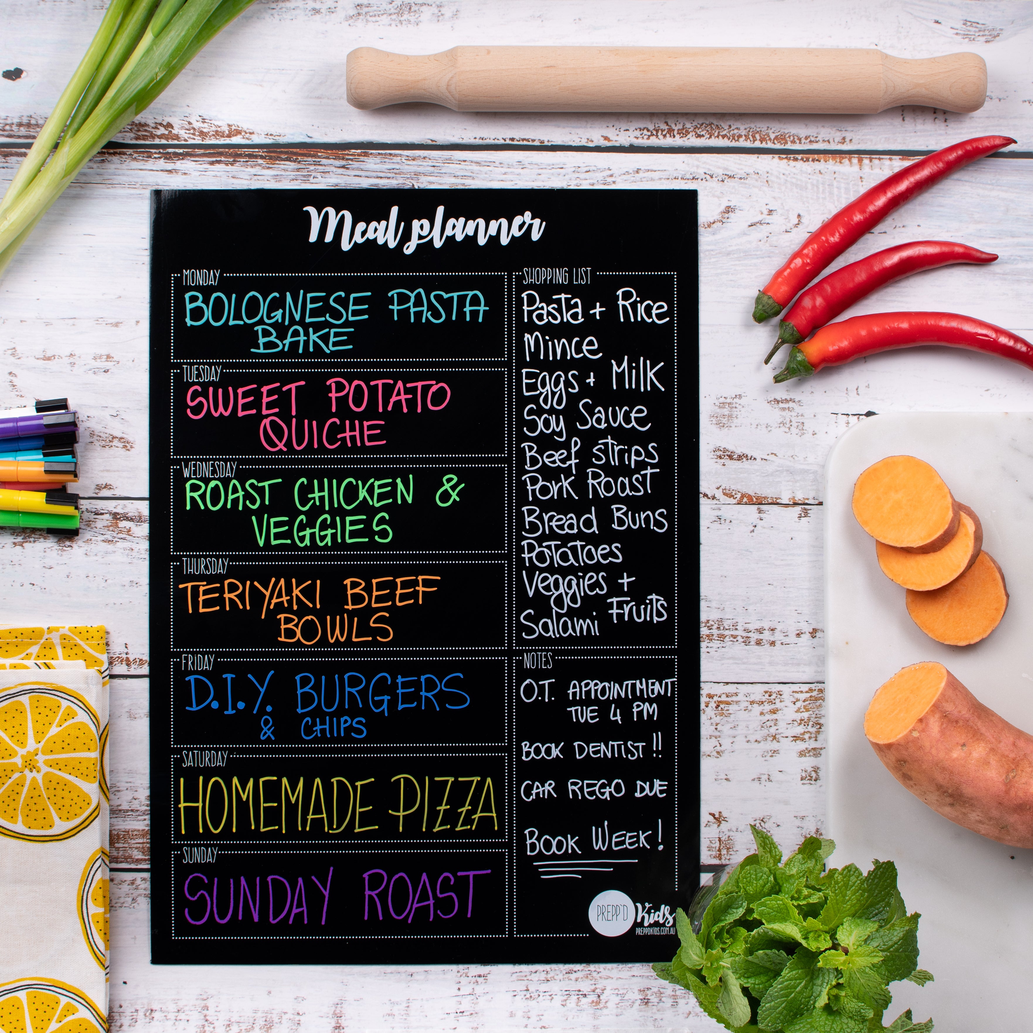 Meal Planner - Magnetic Meal Planner exclusive to Prepp'd Kids