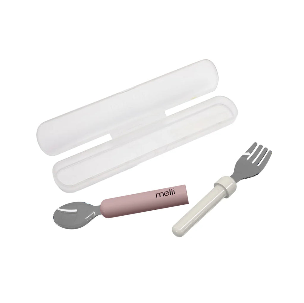 Melii Detachable Spoon & Fork Set - Pink – Prepp'd Kids