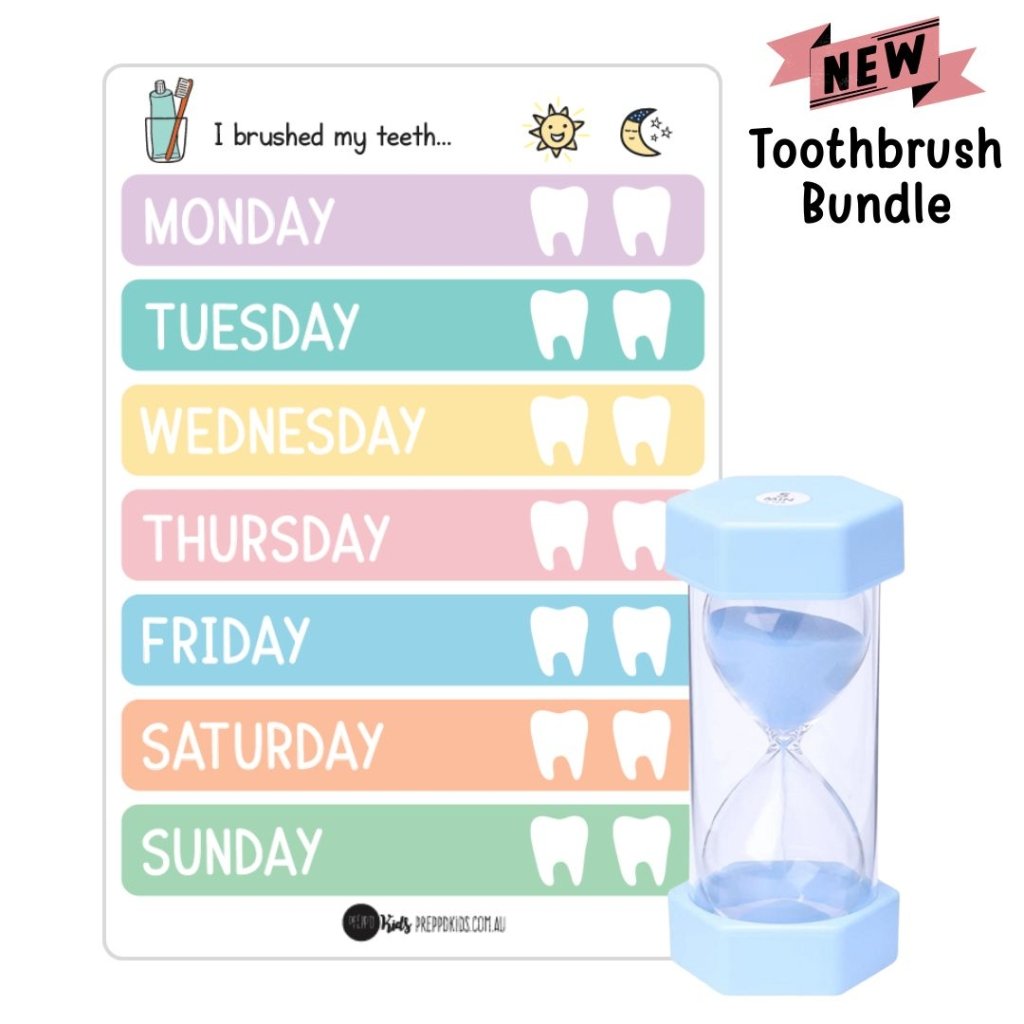 Toothbrush Bundle - Sky Blue Timer – Prepp'd Kids