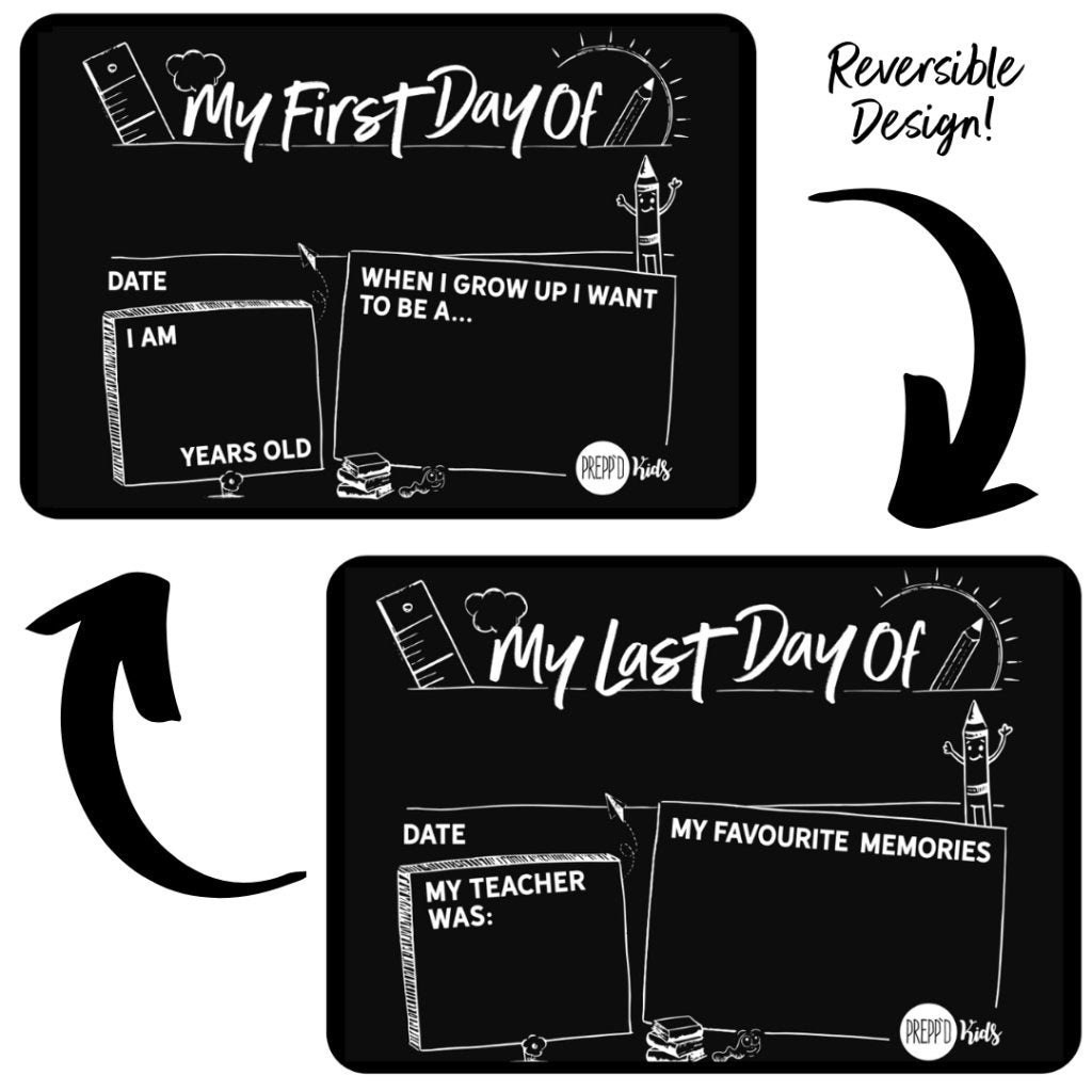 First Day of School Board – Reusable A4 Photo Sign (Monochrome) – Prepp ...