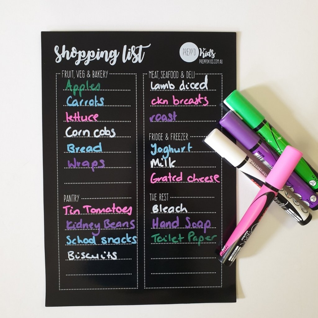 Magnetic Shopping List (A4 size) – Prepp'd Kids