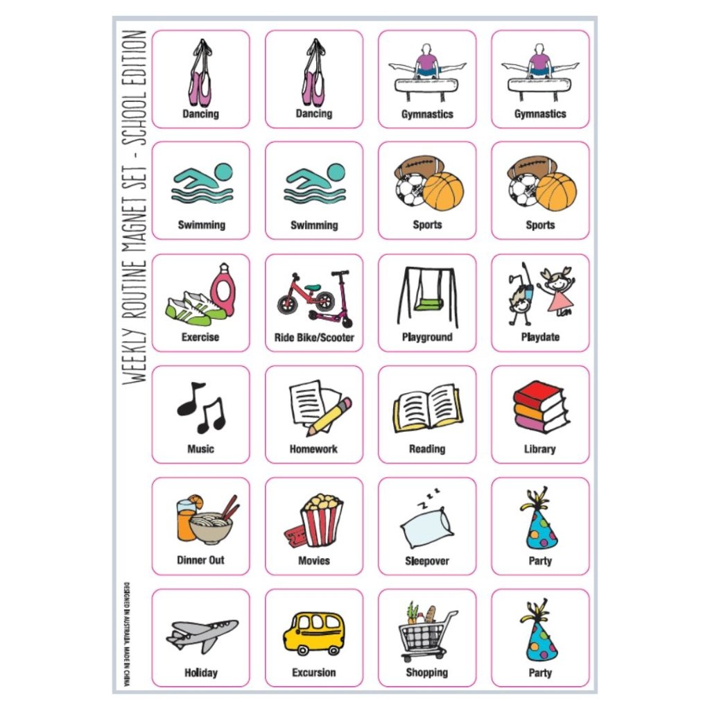 Weekly Routine Magnet Set School Edition Prepp D Kids